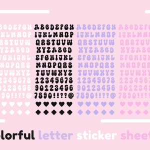 Colorful Alphabet Letter Sticker Sheet, Card Making, Journal, Planner ...