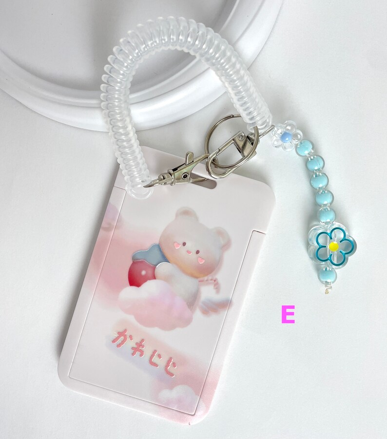 Kawaii Cute Pink ID Photocard Holder Badge Holder With Flower - Etsy