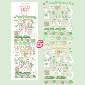 Kawaii Bunny Bear Sticker Sheet, Korean Sticker Sheet, Kpop Toploader ...