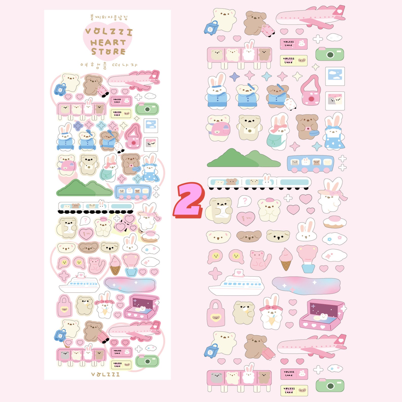 Kawaii Bunny Bear Sticker Sheet Korean Sticker Sheet Kpop - Etsy