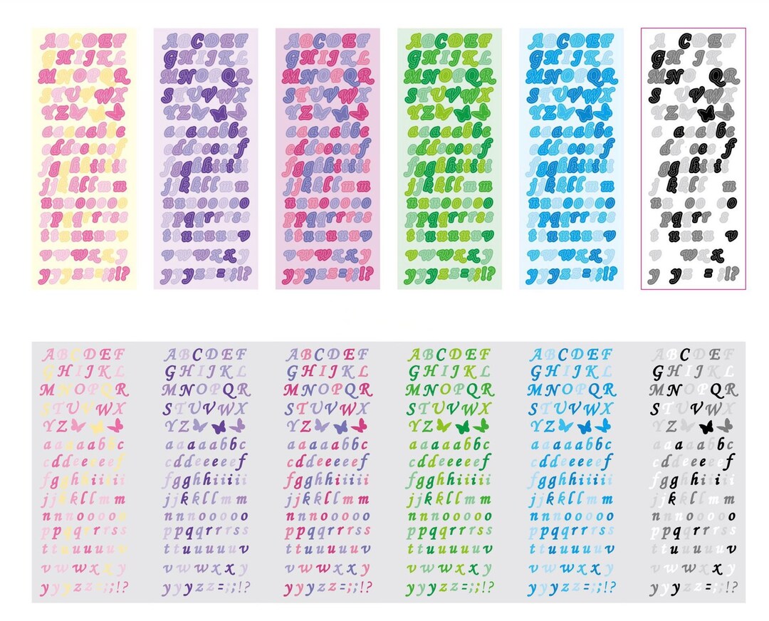 Alphabet Letter Deco Stickers, Colorful Letter Toploader Deco Sticker ...
