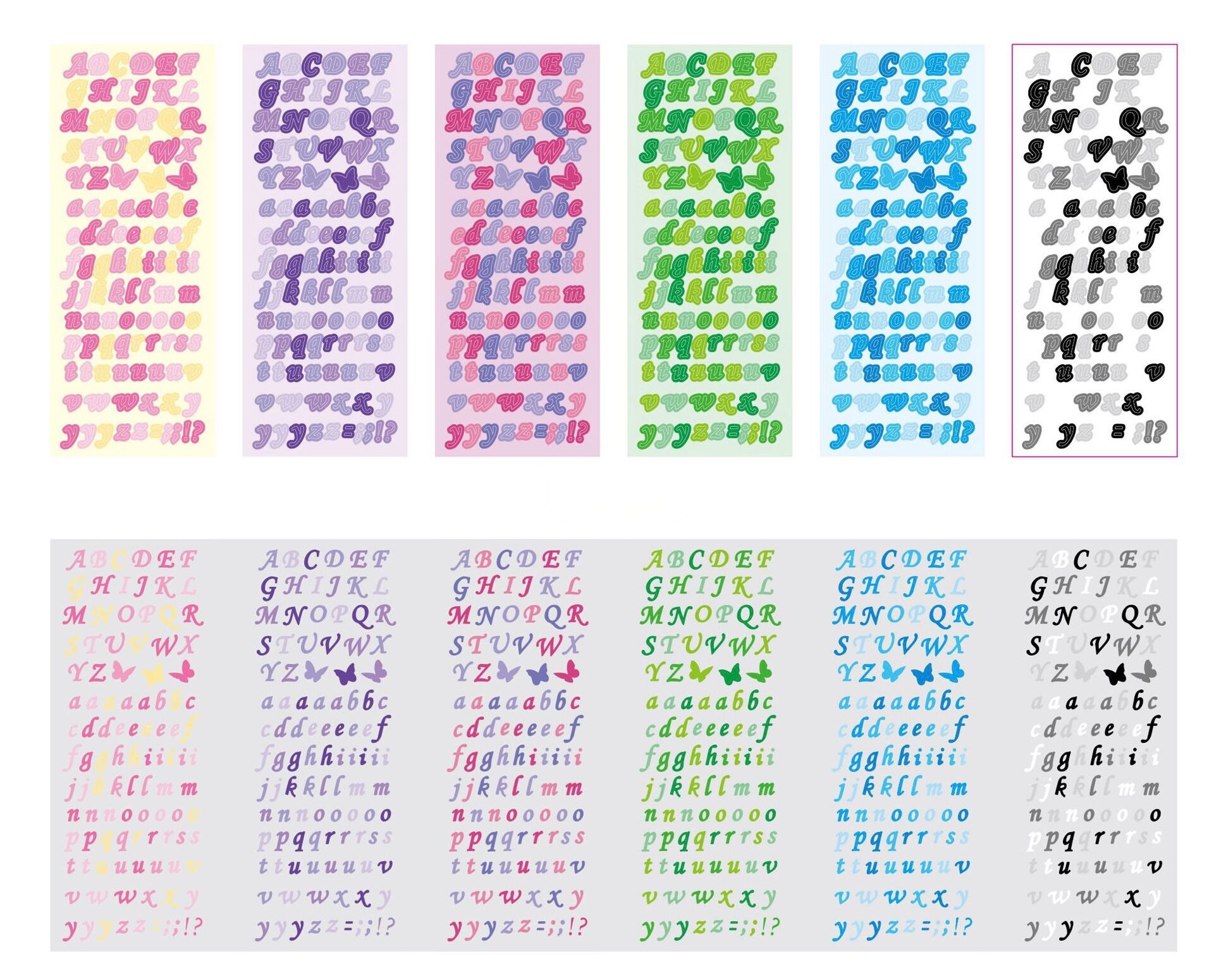 Alphabet Letter Deco Stickers Colorful Letter Toploader Deco - Etsy