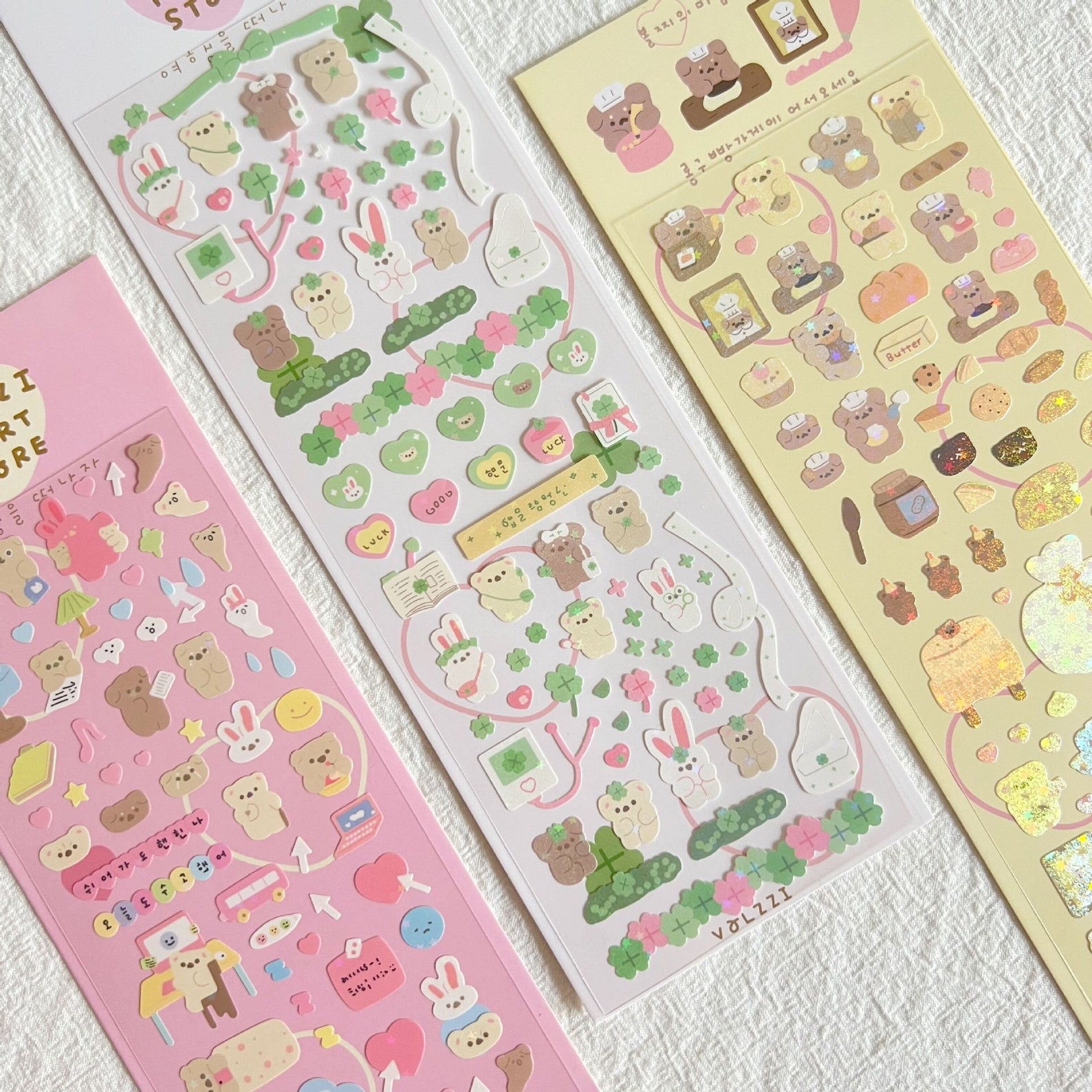 Kawaii Bunny Bear Sticker Sheet Korean Sticker Sheet Kpop - Etsy