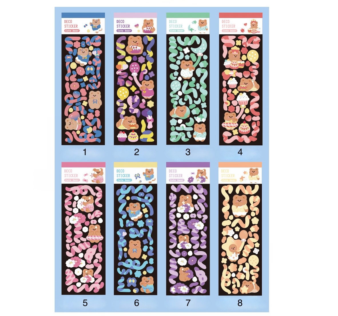 Cute Bear Deco Stickers Photocard Deco Sticker Card Making - Etsy