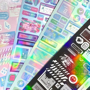 Holographic Cyber Deco Sticker Sheet Retro Chat Box Kpop - Etsy