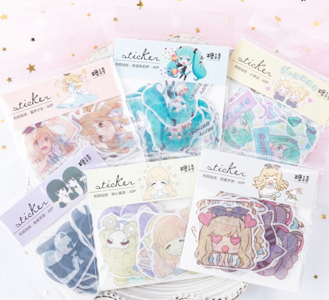 40 Pcs Cute Girl Sticker, Card Making Stickers - Etsy