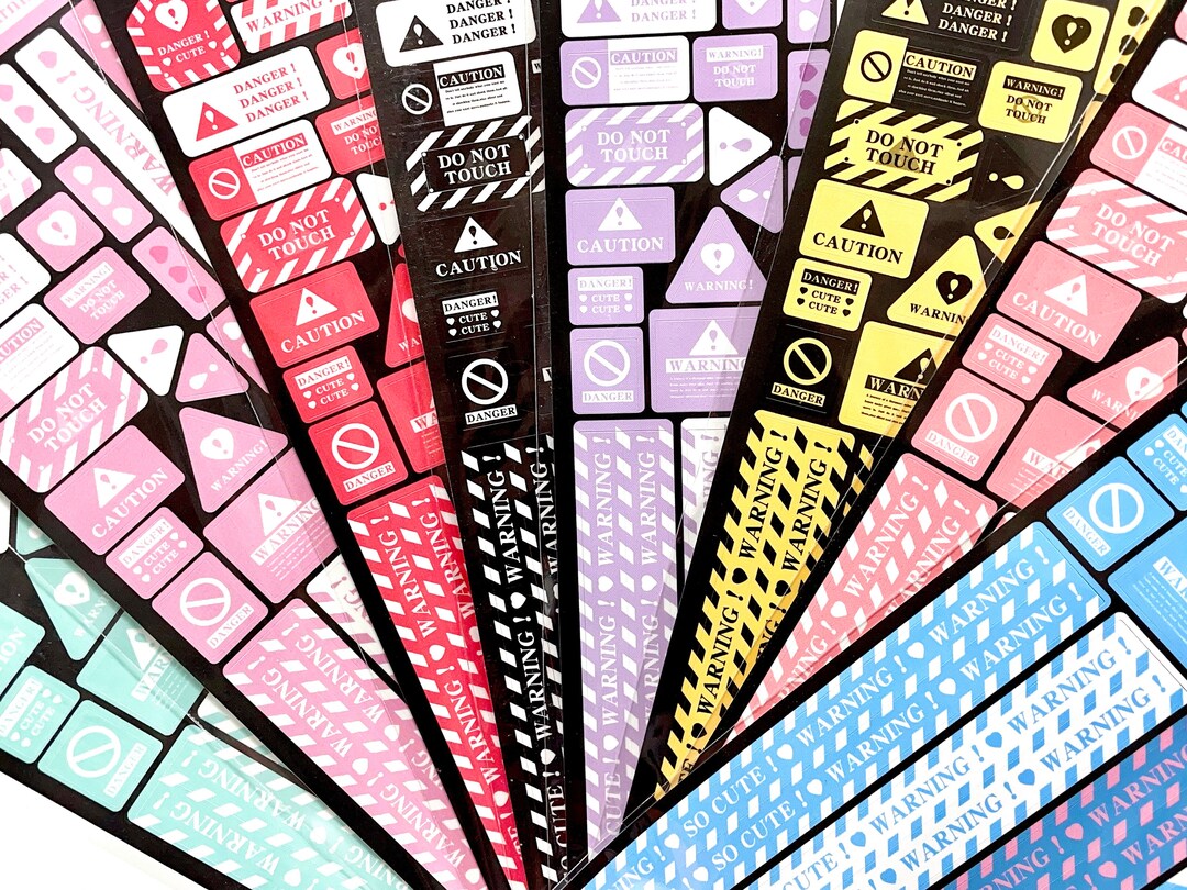 Kpop Toplaoder Deco Sticker Sheet, Warning Sign Sticker Sheet, Kawaii ...