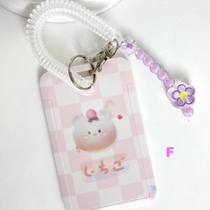 Kawaii Cute Pink ID Photocard Holder Badge Holder With Flower - Etsy