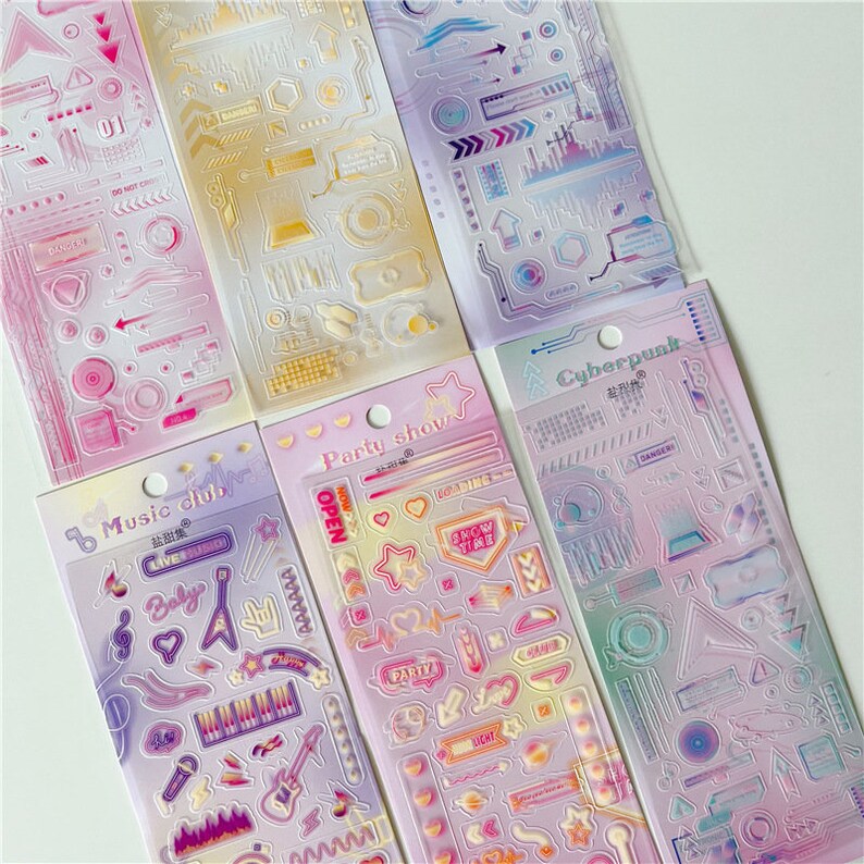 Cyberpunk Deco Sticker Sheet Music Kpop Toploader Stickers - Etsy