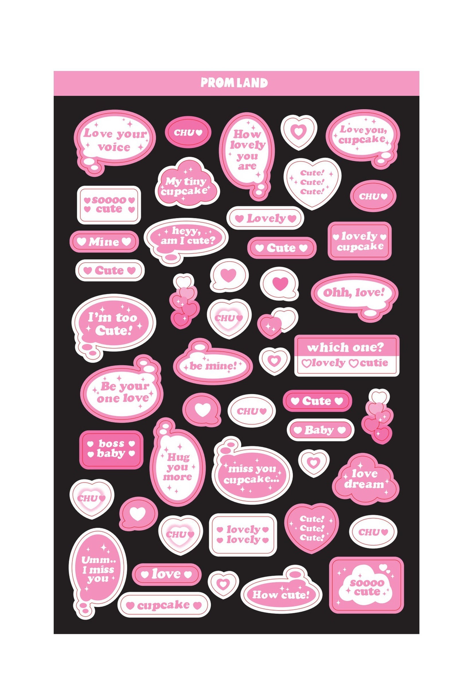 Kpop Toploader Deco Sticker Sheet Chat Bubble Sticker Sheet - Etsy