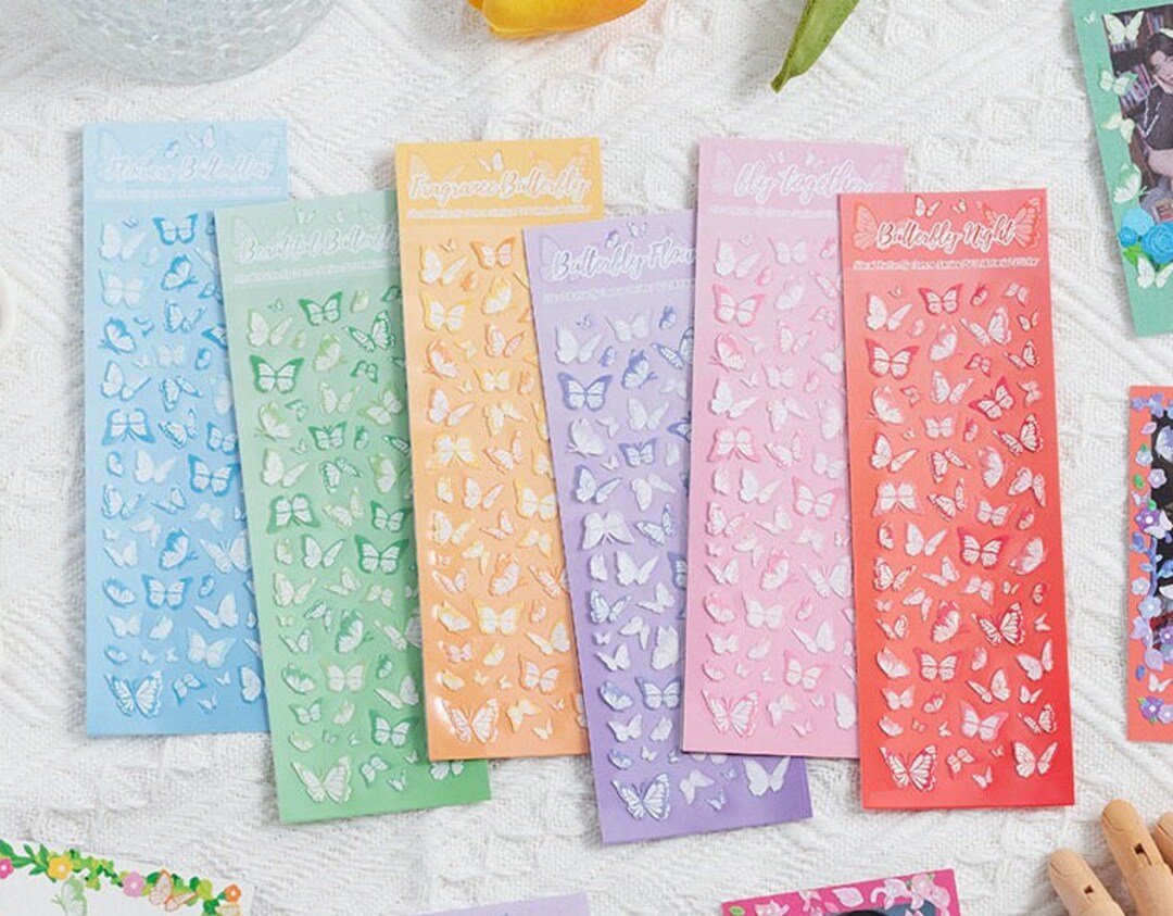 Beautiful Small Butterfly Sticker Sheet, Kpop Toploader Photo Card Deco ...