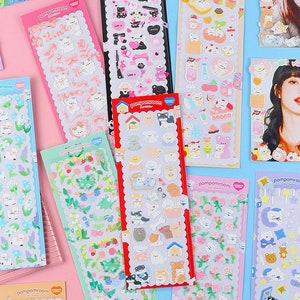 Kawaii Dog and Cat Deco Sticker Sheet, Polco Kpop Toploader Deco ...