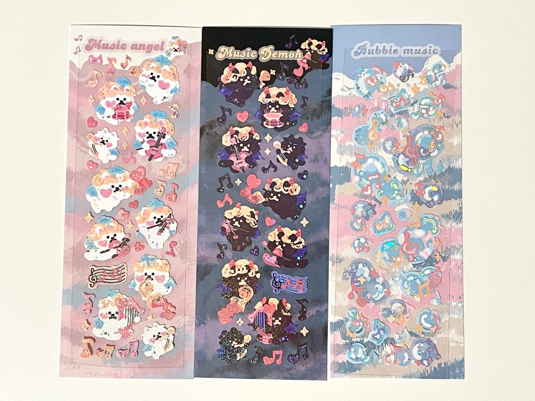 Cute Music Demon Deco Sticker for Card Making, Music Notes Stickers ...