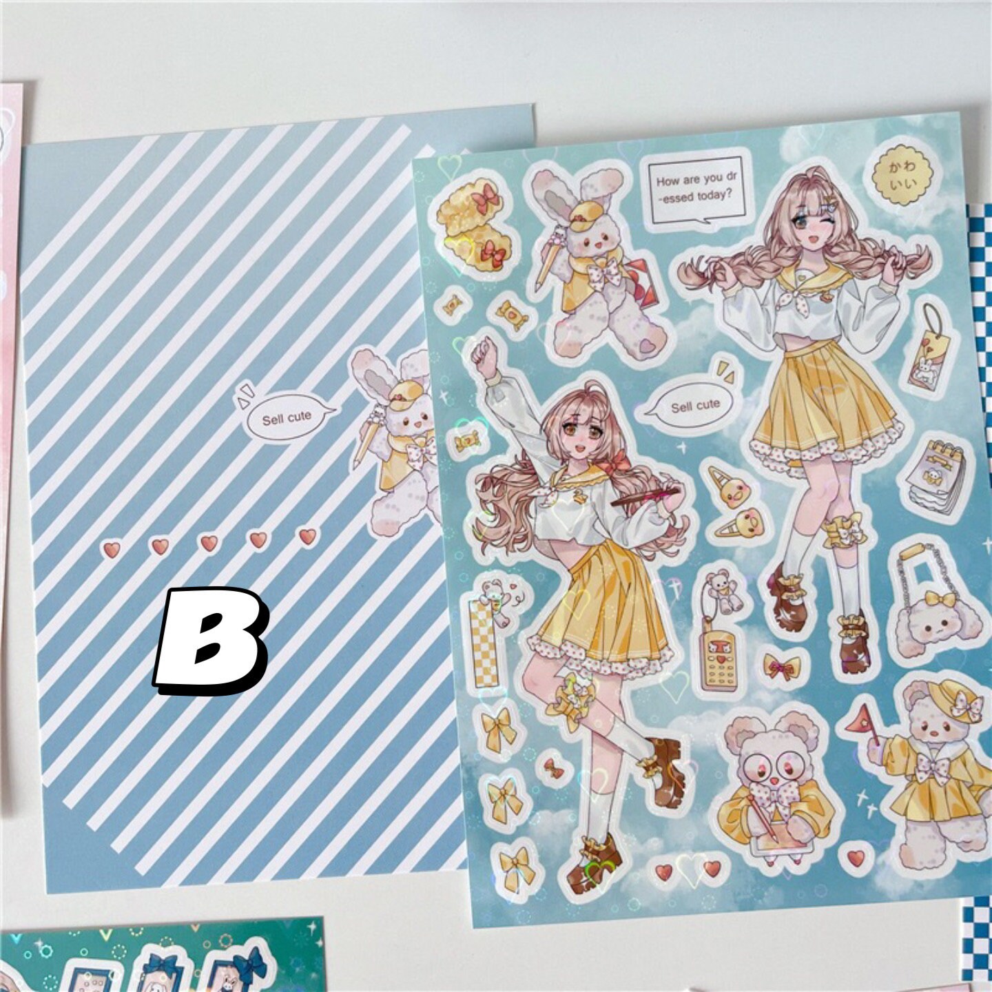 Kawaii Anime Girl Sticker Sheet JK Fashion Cute Girl Sticker - Etsy
