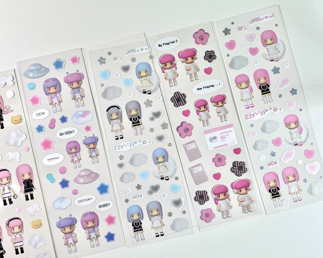 Korean Kawaii Girl Kpop Toploader Deco Sticker Cream Bow - Etsy Canada