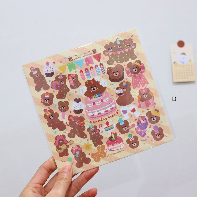 Kawaii Bear Deco Sticker Polco Sticker Card Making Deco - Etsy