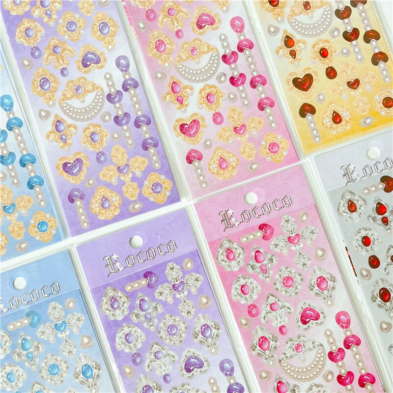 Rococo Gem Sticker Sheet Sparkle Diamond Sticker Sheet Kpop - Etsy