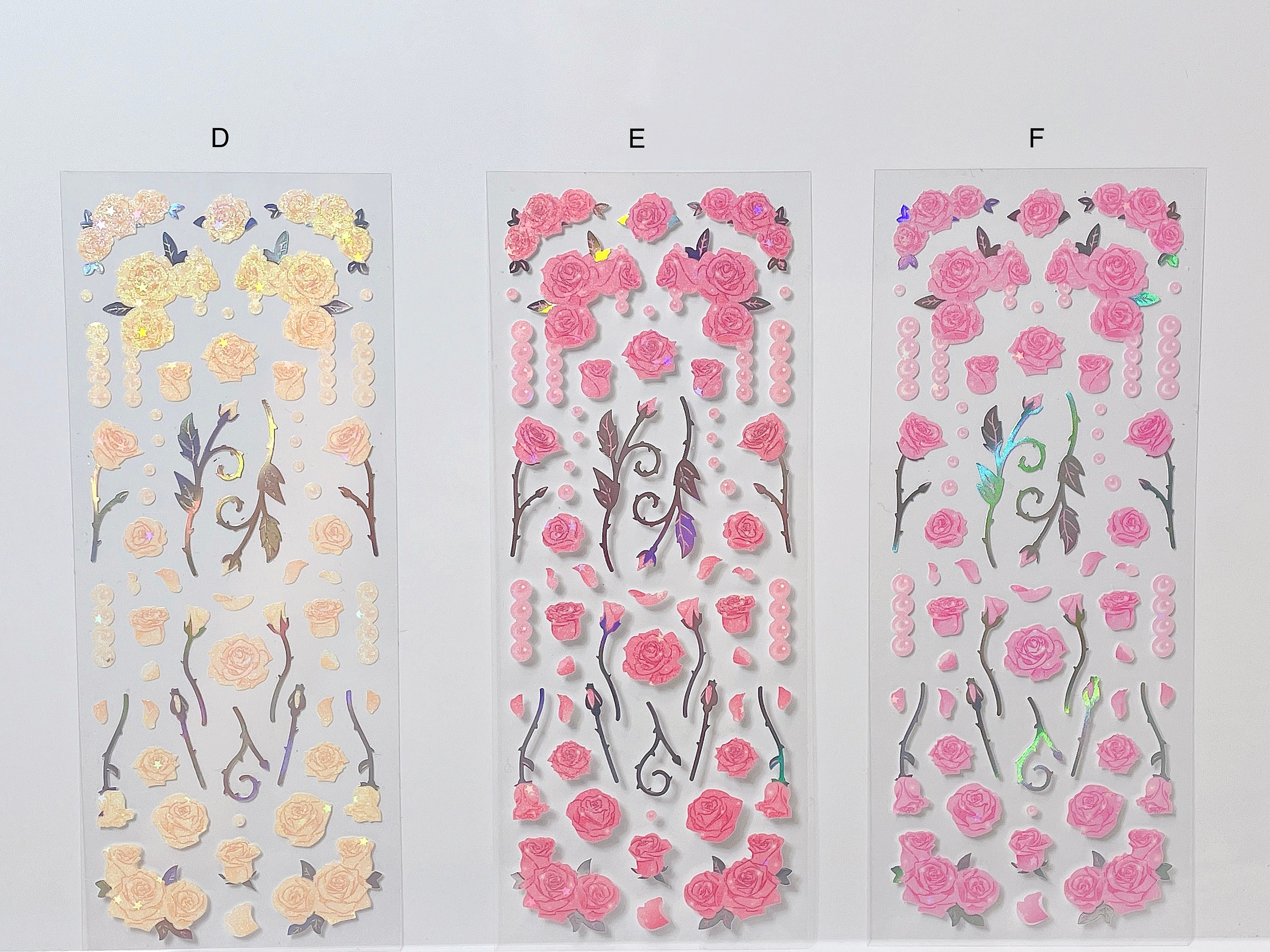 Polco Rose Pearl Sticker Sheet Kpop Toploader Deco Sticker - Etsy