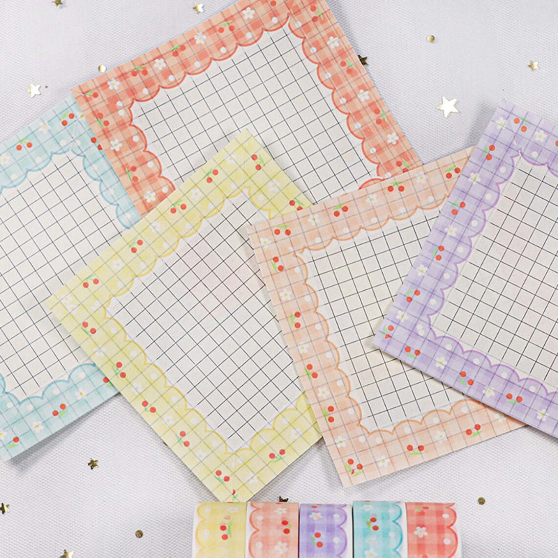 Kawaii Cherry Washi Tape Grid Washi Tape Scrapbooking Deco - Etsy