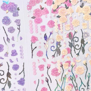 Polco Rose Pearl Sticker Sheet Kpop Toploader Deco Sticker - Etsy