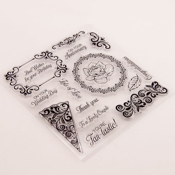 Tools Clear floral border stamp set frame stamps card making stamp ...