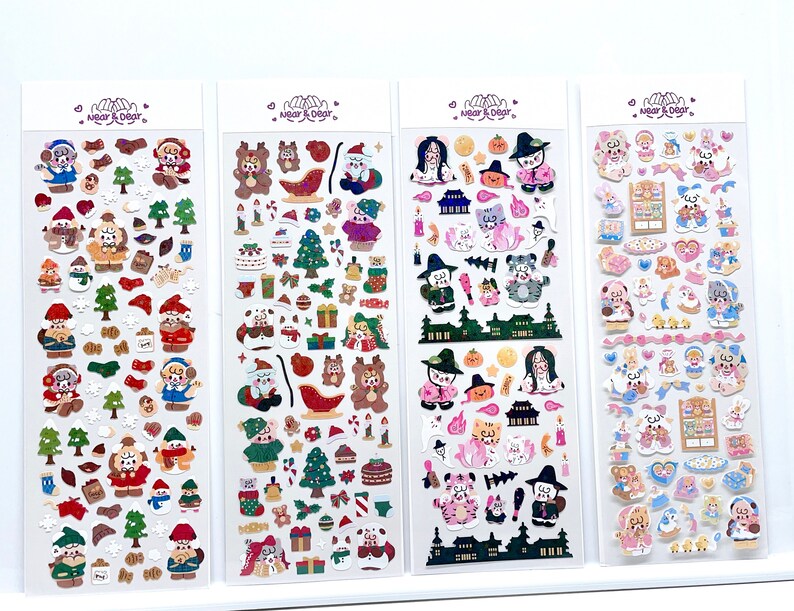 Kpop Toploader Deco Stickers Kawaii Bunny Bear Sticker Sheet - Etsy