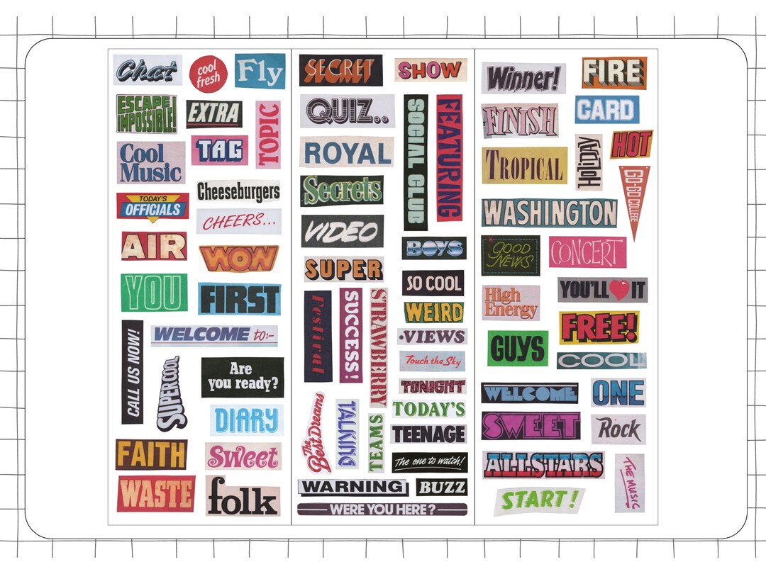 Ransom Note Letters Sticker Sheet, Scrapbooking, Planner Stickers - Etsy