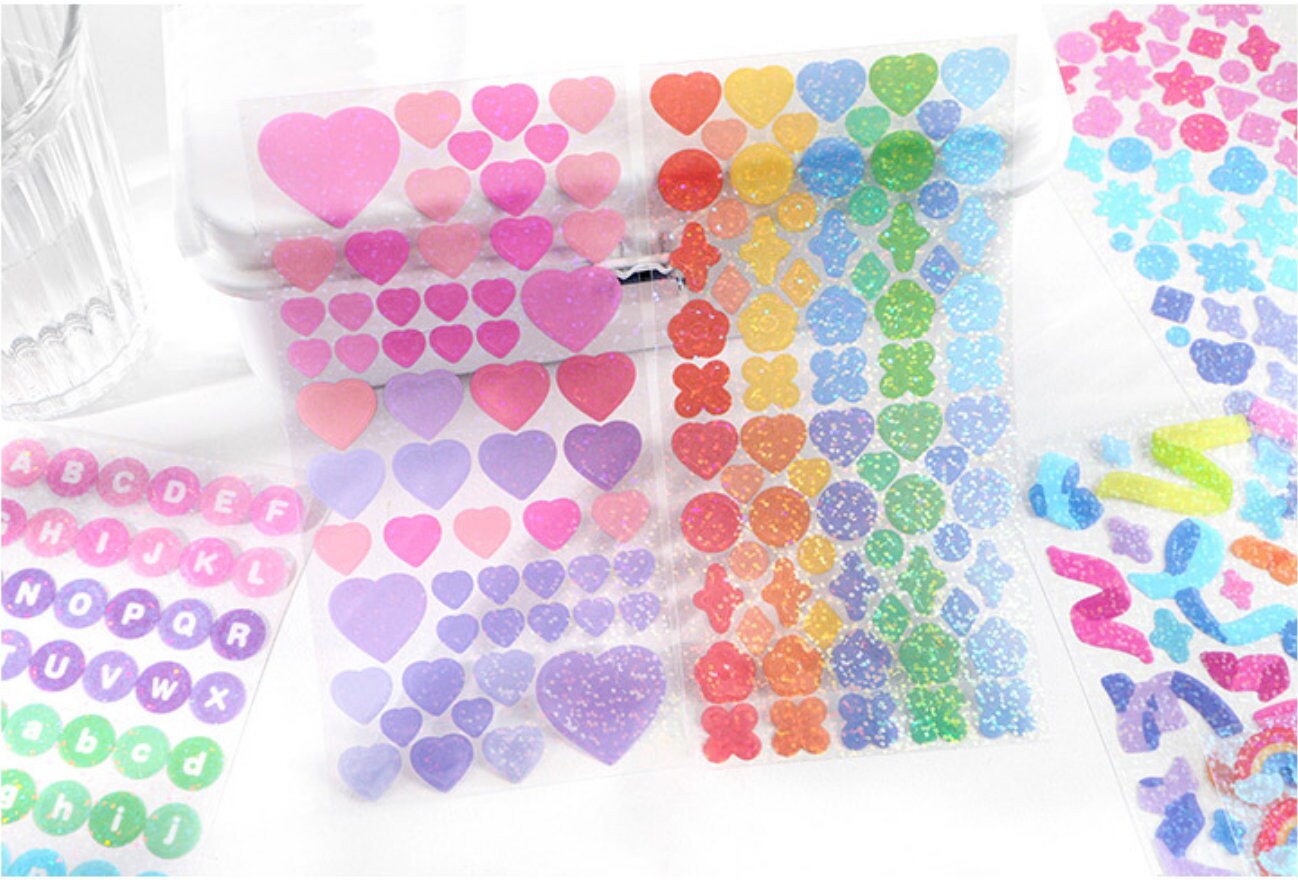 Bling Bling Deco Sticker Rainbow Star Letter Heart | Etsy