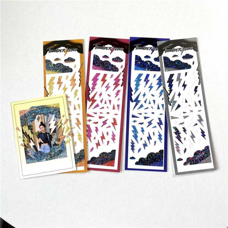 Thunder Stickers Bling Bling Photo Card Deco Sticker - Etsy