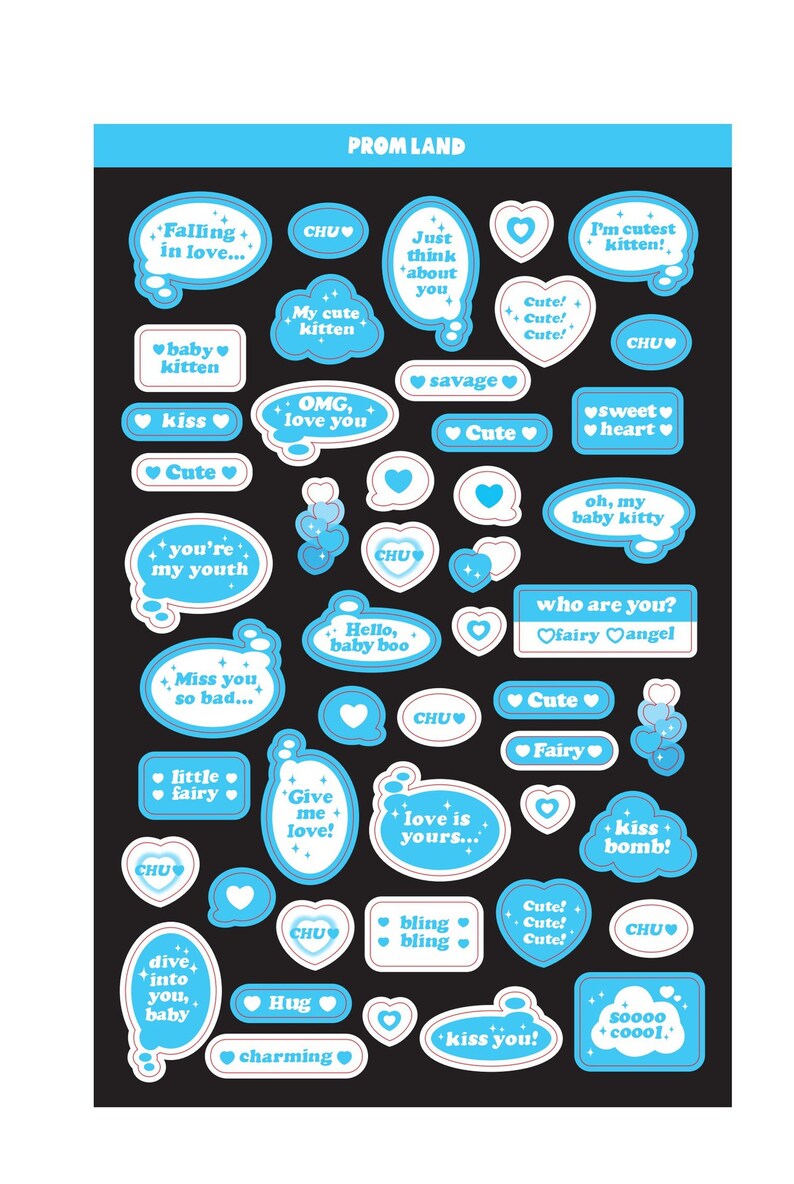 Kpop Toploader Deco Sticker Sheet Chat Bubble Sticker Sheet - Etsy