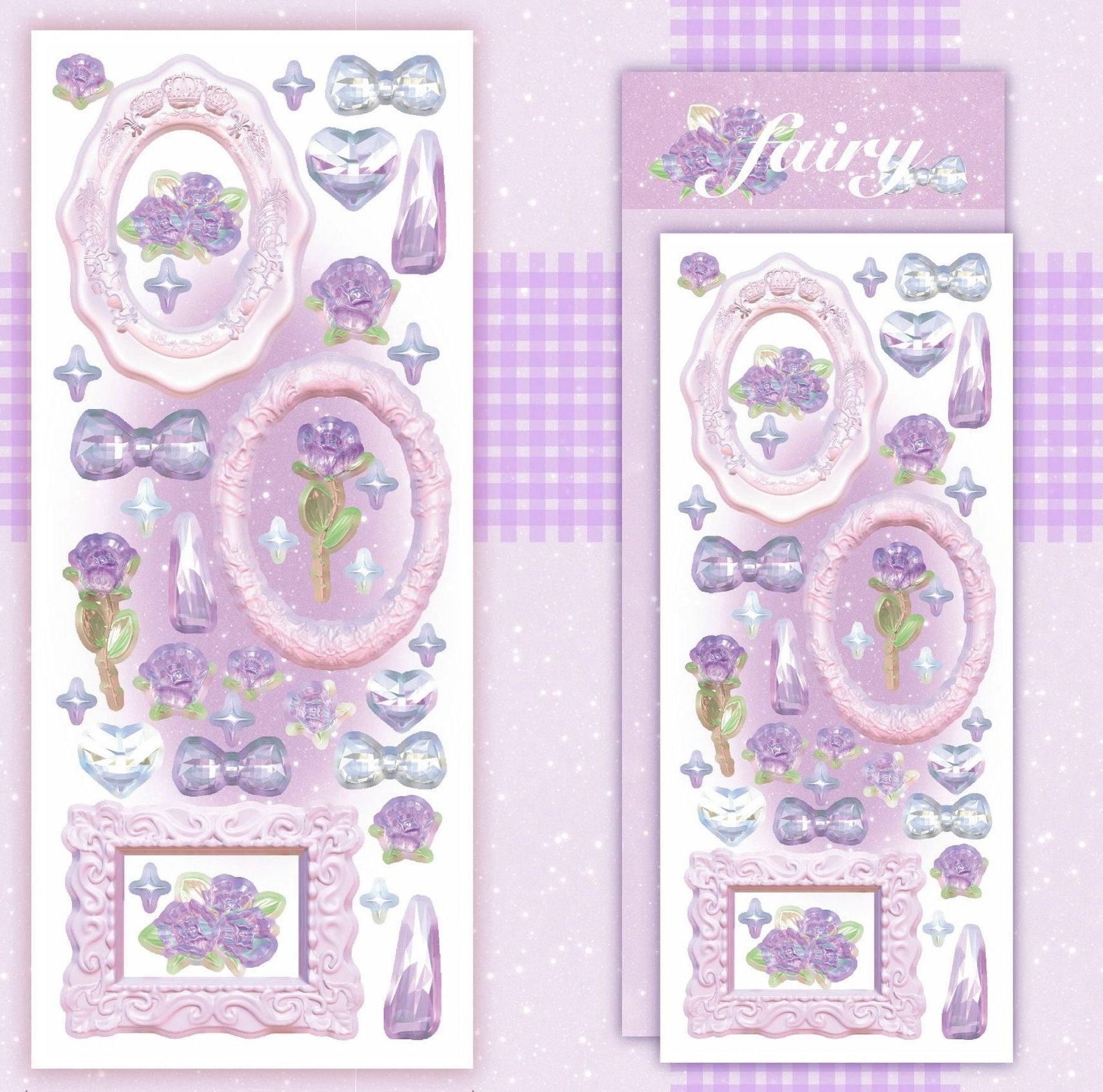 Kawaii Kpop Toploader Deco Stickers Rose Frame Stickers - Etsy