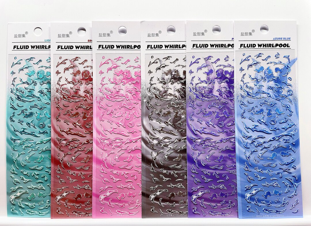 Colorful Fluid Whirlpool Toploader Deco Sticker Sheet Water - Etsy
