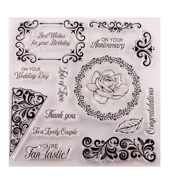 Tools Clear floral border stamp set frame stamps card making stamp ...