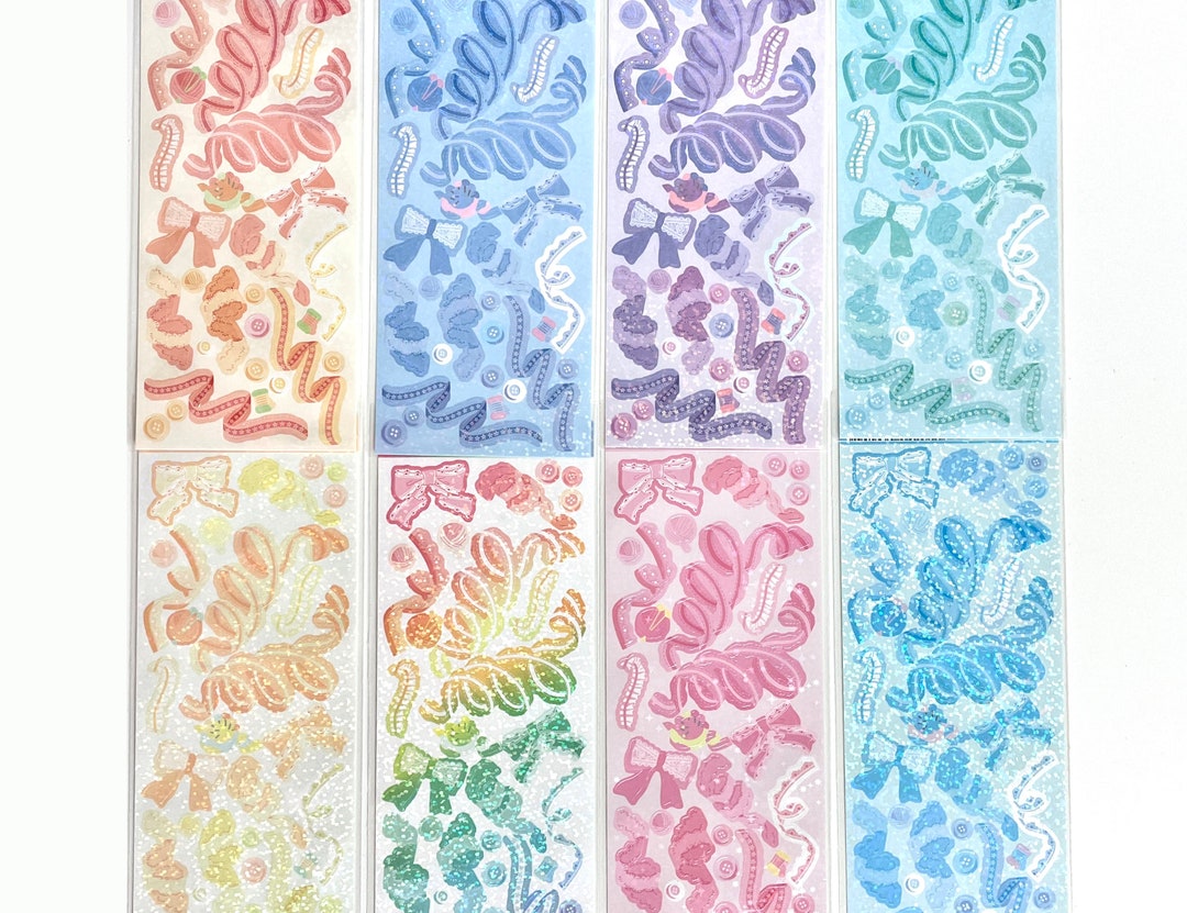 Confetti Lace Ribbon Kpop Top Loader Deco Stickers, Korean Deco ...