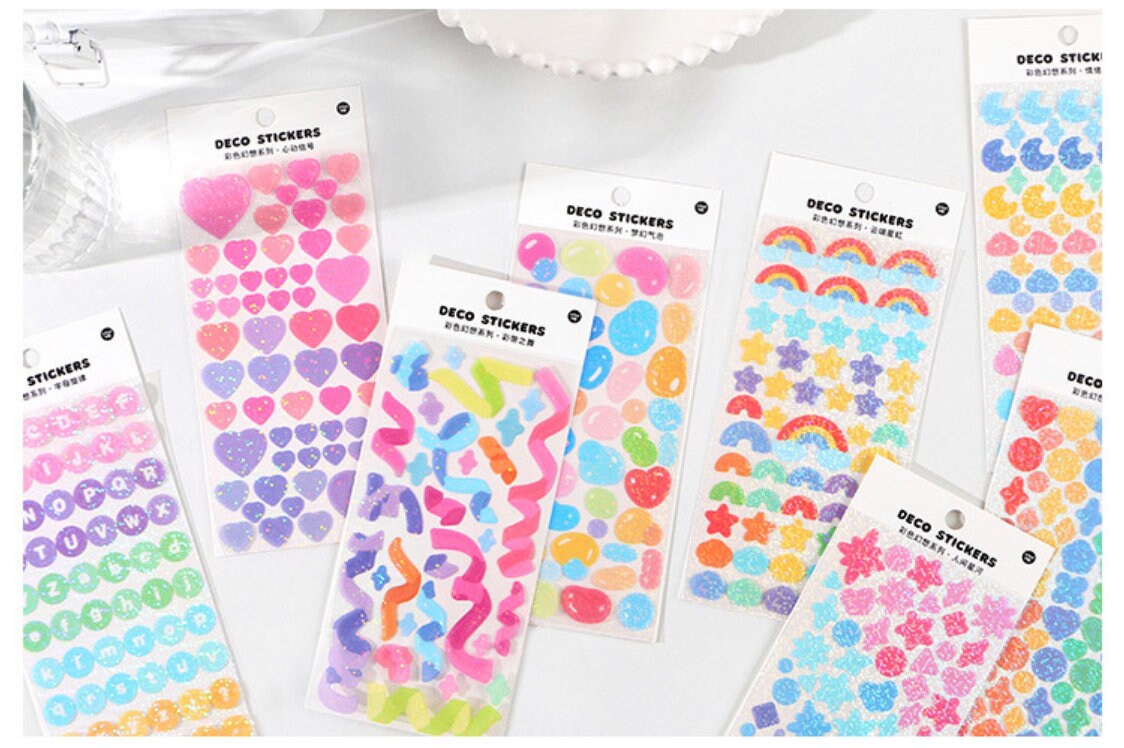 Bling Bling Deco Sticker Rainbow Star Letter Heart | Etsy