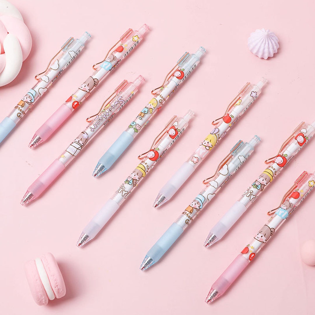 Cartoon Cute Girl Gel Pen 0.5mm Black Ink Gel Pen School and - Etsy