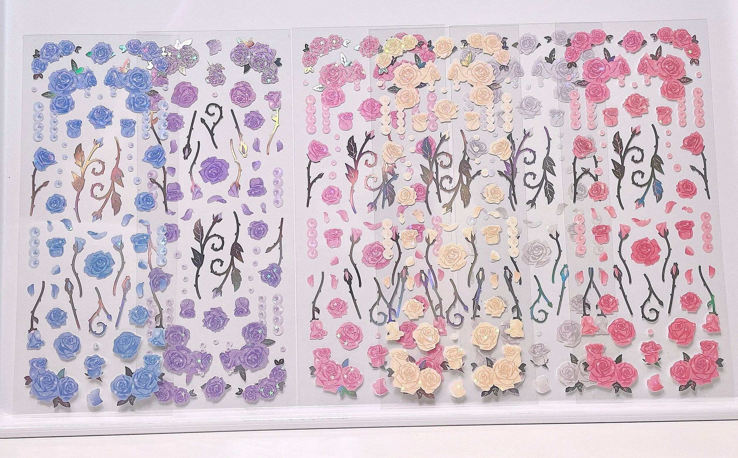 Polco Rose Pearl Sticker Sheet Kpop Toploader Deco Sticker - Etsy