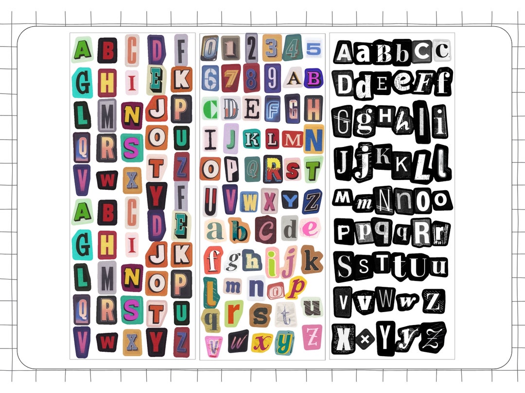 Ransom Note Letters Sticker Sheet - Etsy