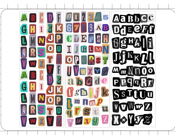 Ransom Note Letters Sticker Sheet - Etsy