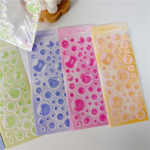 Holographic Bubble Deco Sticker Sheet Card Making Deco - Etsy