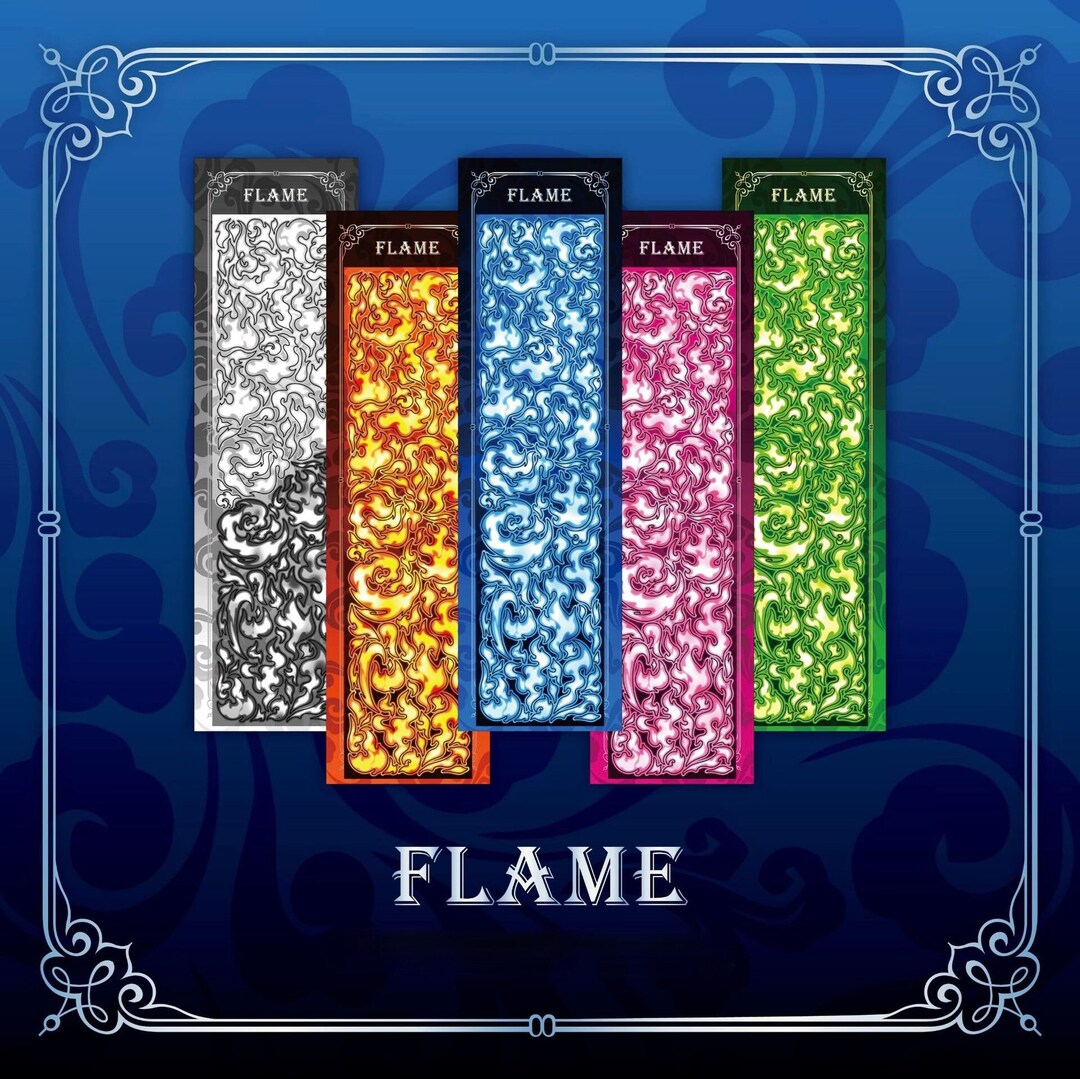 Flame Deco Sticker Sheet, Holographic Fire Sticker Sheet, Toploader ...