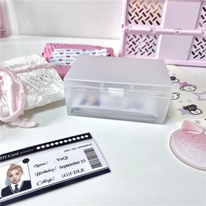 Minimalist Matte Clear Small Plastic Card Storage Box, Kpop Photocard ...