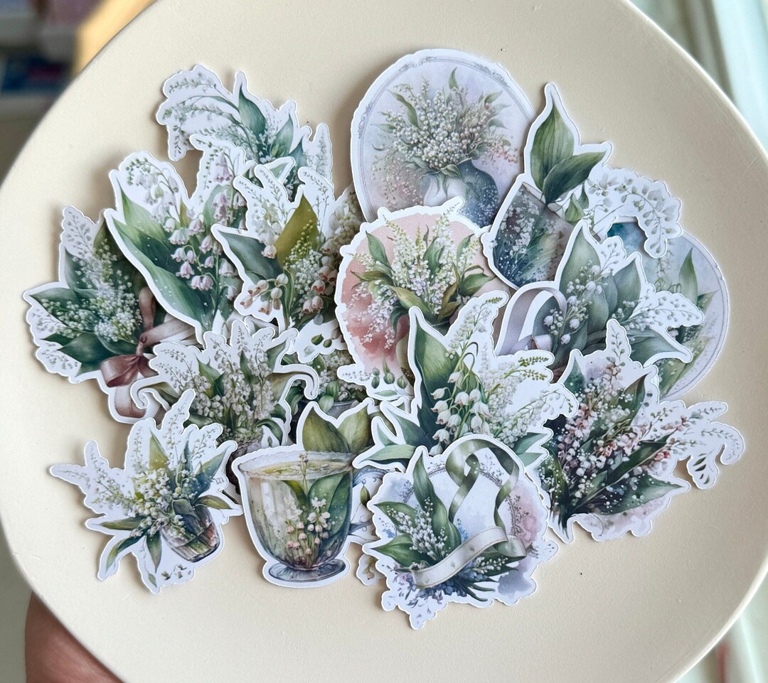 19pcs Lily of Valley Sticker Pack, Flower Stickers, Notebook Sticker ...