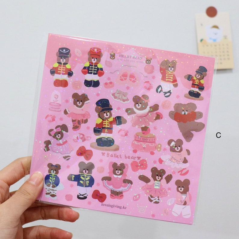 Kawaii Bear Deco Sticker Polco Sticker Card Making Deco - Etsy