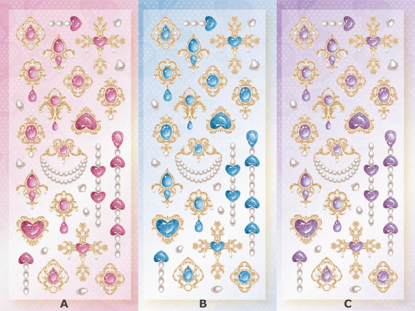 Rococo Gem Sticker Sheet Sparkle Diamond Sticker Sheet Kpop - Etsy