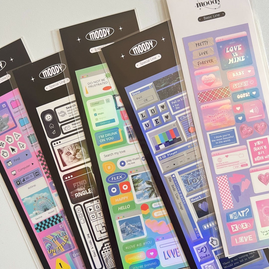 Holographic Playlist Deco Stickers, Retro Chat Box Stickers, Kpop ...