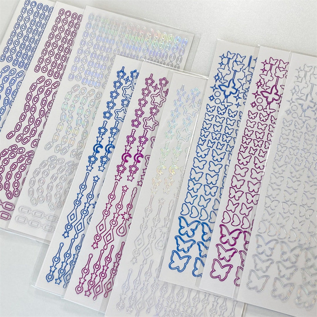 Bling Bling Toploader Deco Sticker Sheet, Holographic Stars Sticker ...