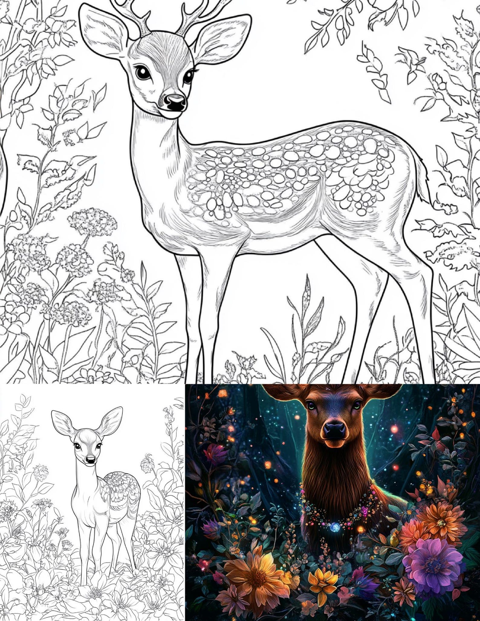 Colorİng Book, Adult Coloring Book, Digital Coloring Book, Coloring ...