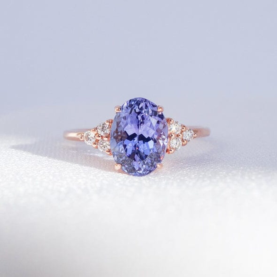 Lavender Lilac Tanzanite Diamond Ring in Sterling Silver - Etsy