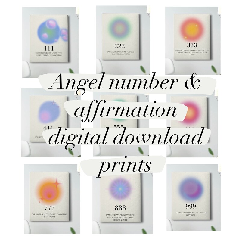 Manifestation & Affirmation Digital Art Print | Aura and Angel Number ...